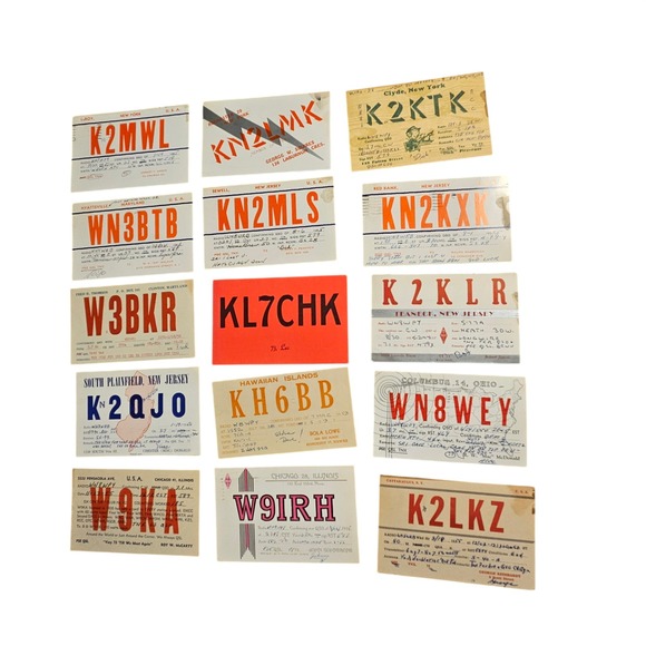 Art | Lot Of 15 Vintage 195s Ham Amateur Radio Qsl Cards New York New ...